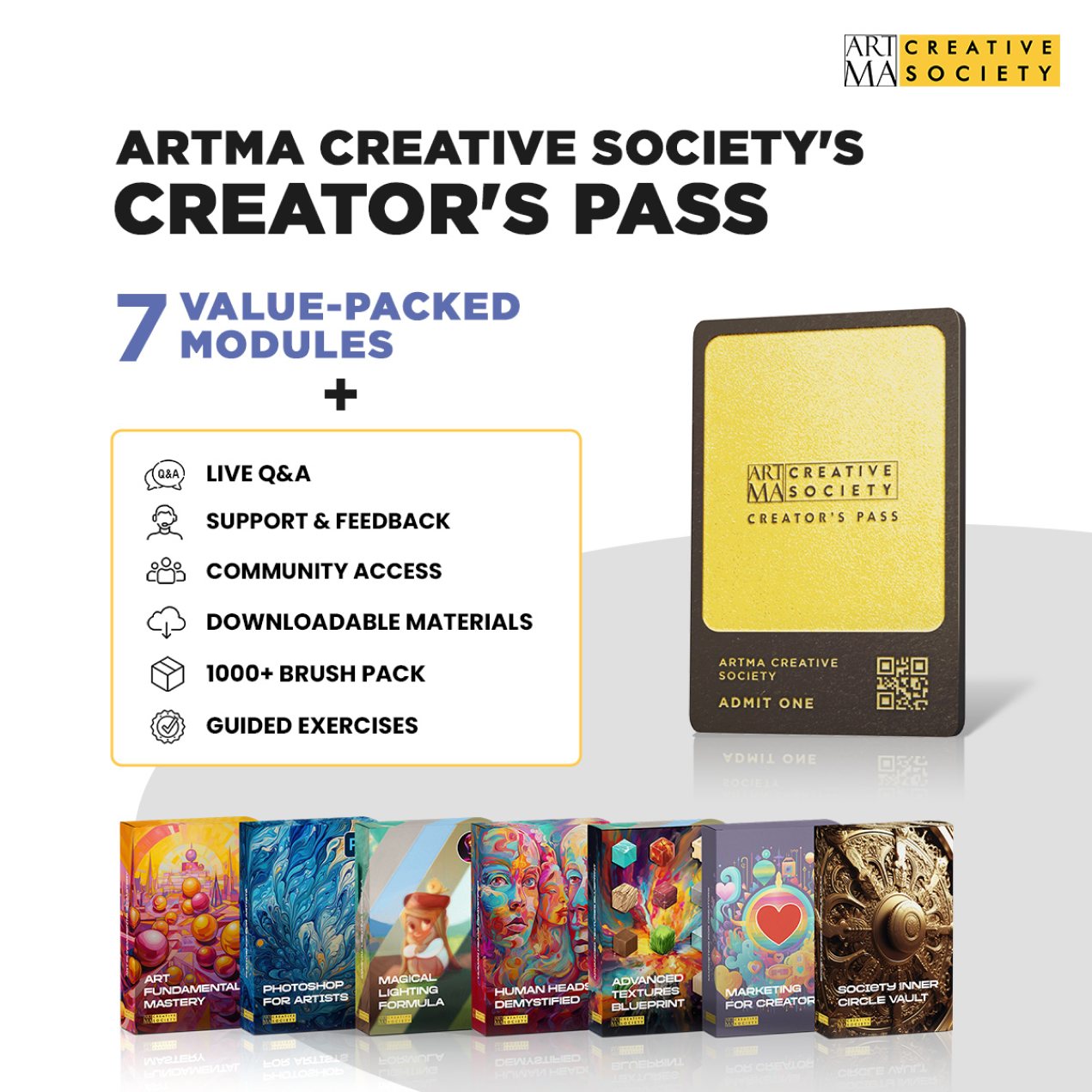 Artma Creative Society's - Creator Pass - 7 Module Bundle + 1000 Brush ...
